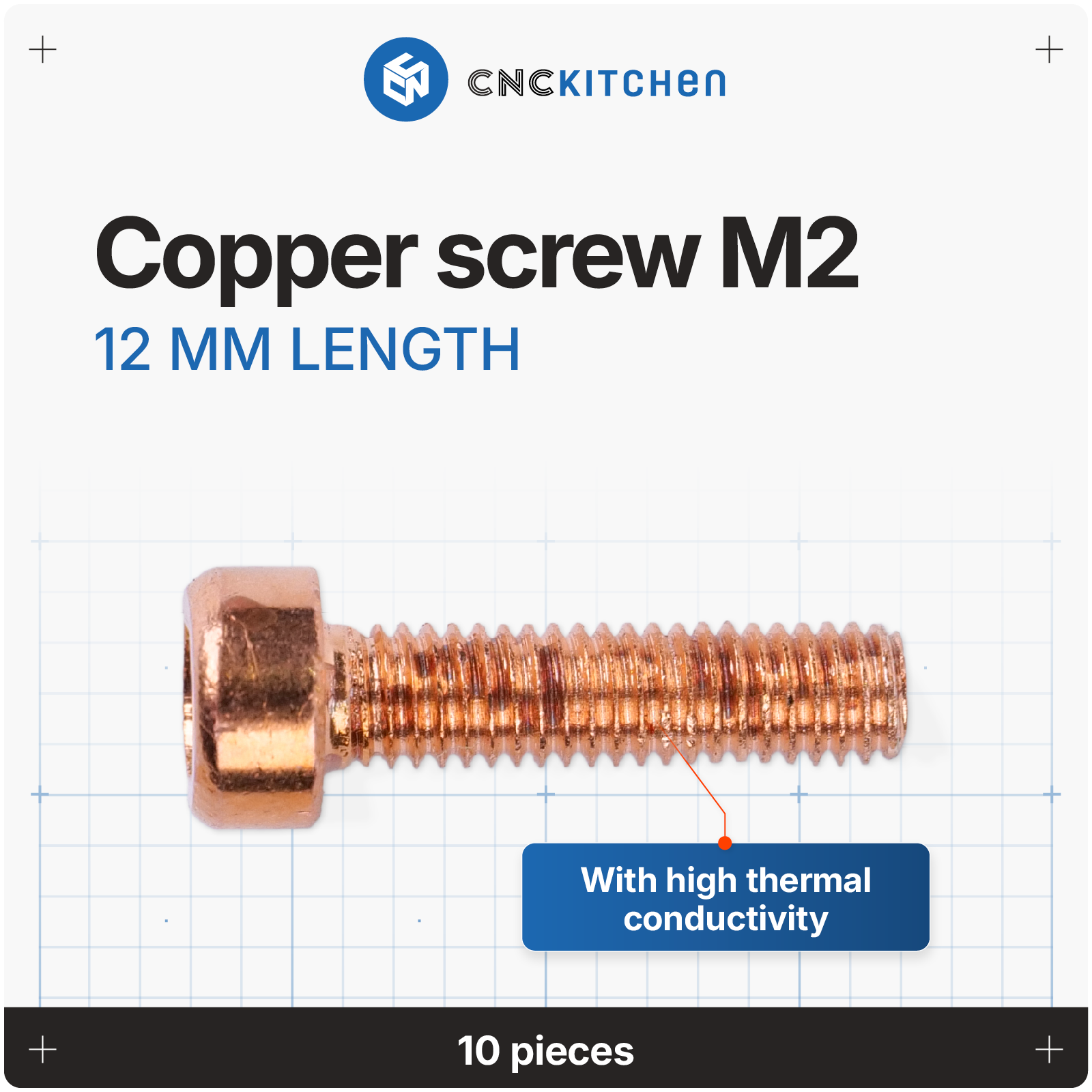 Extra Copper screws for Insert Removal Tool – 3Dsaga.com